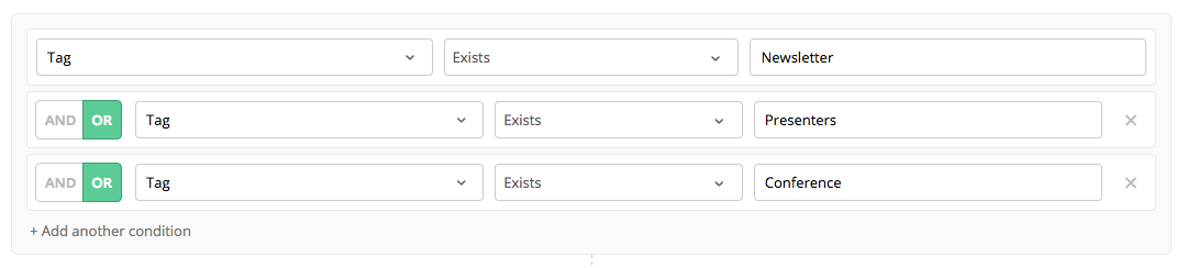 How to use and/or conditions in ActiveCampaign segments ...