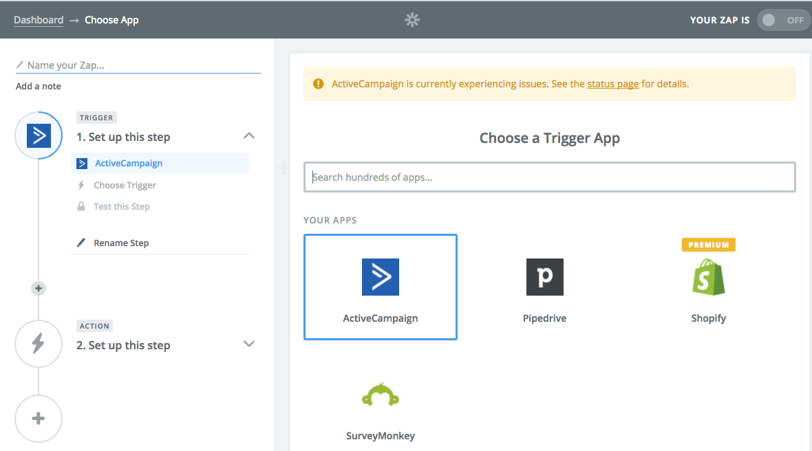 Zapier integration – ActiveCampaign Help Center