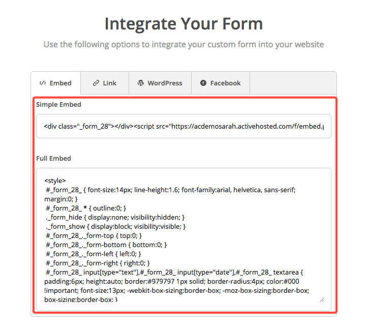 How Do I Embed A Form On My Site Activecampaign Help Center