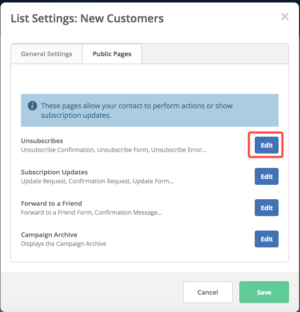 How do I send contacts to my website when they unsubscribe from my ...
