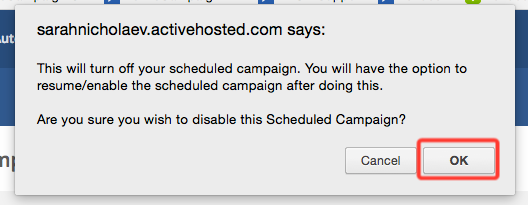 How do I stop or cancel a scheduled campaign? – ActiveCampaign Help Center