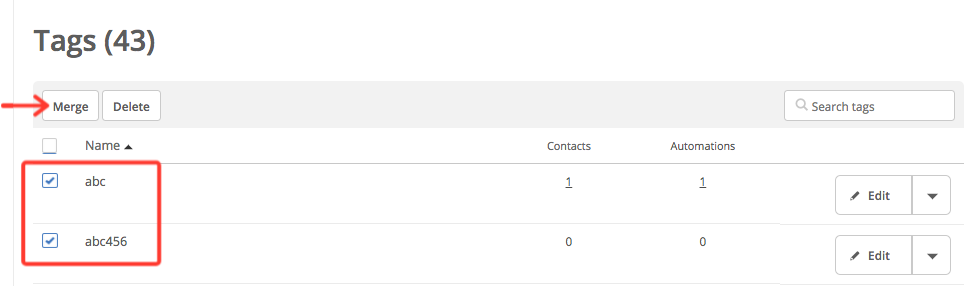 Managing Tags with the Tag Manager – ActiveCampaign Help Center