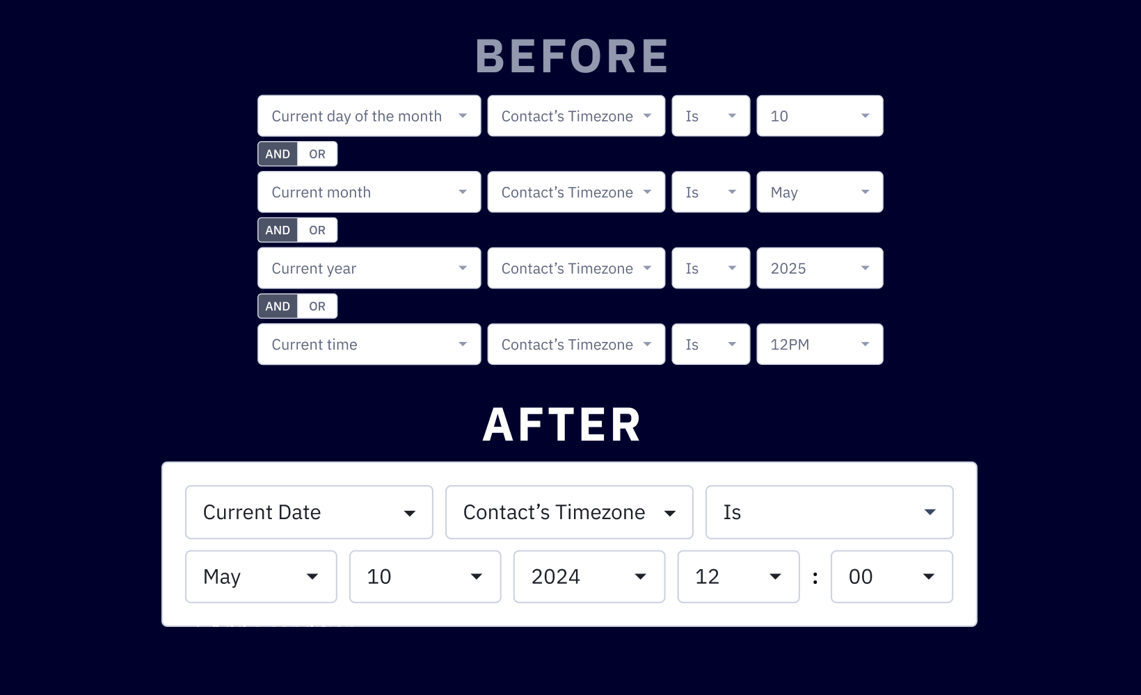 Update: Date/Time Conditions – ActiveCampaign Help Center