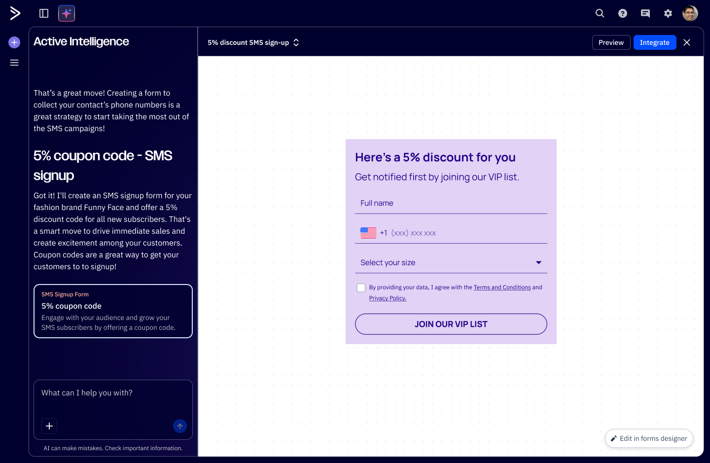 Active Intelligence: Forms agent (Beta) Release – ActiveCampaign Help Center