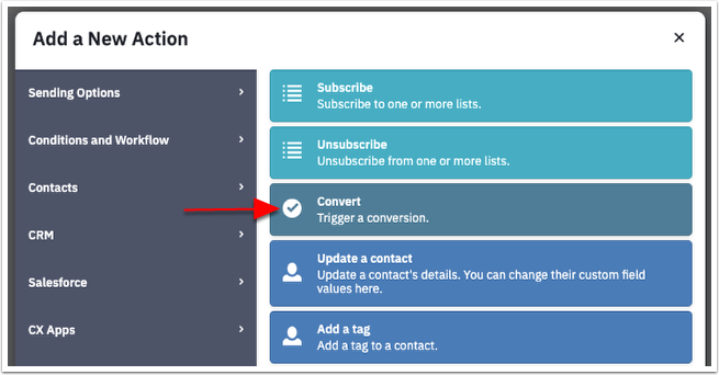 How to trigger a conversion in an automation – ActiveCampaign Help Center