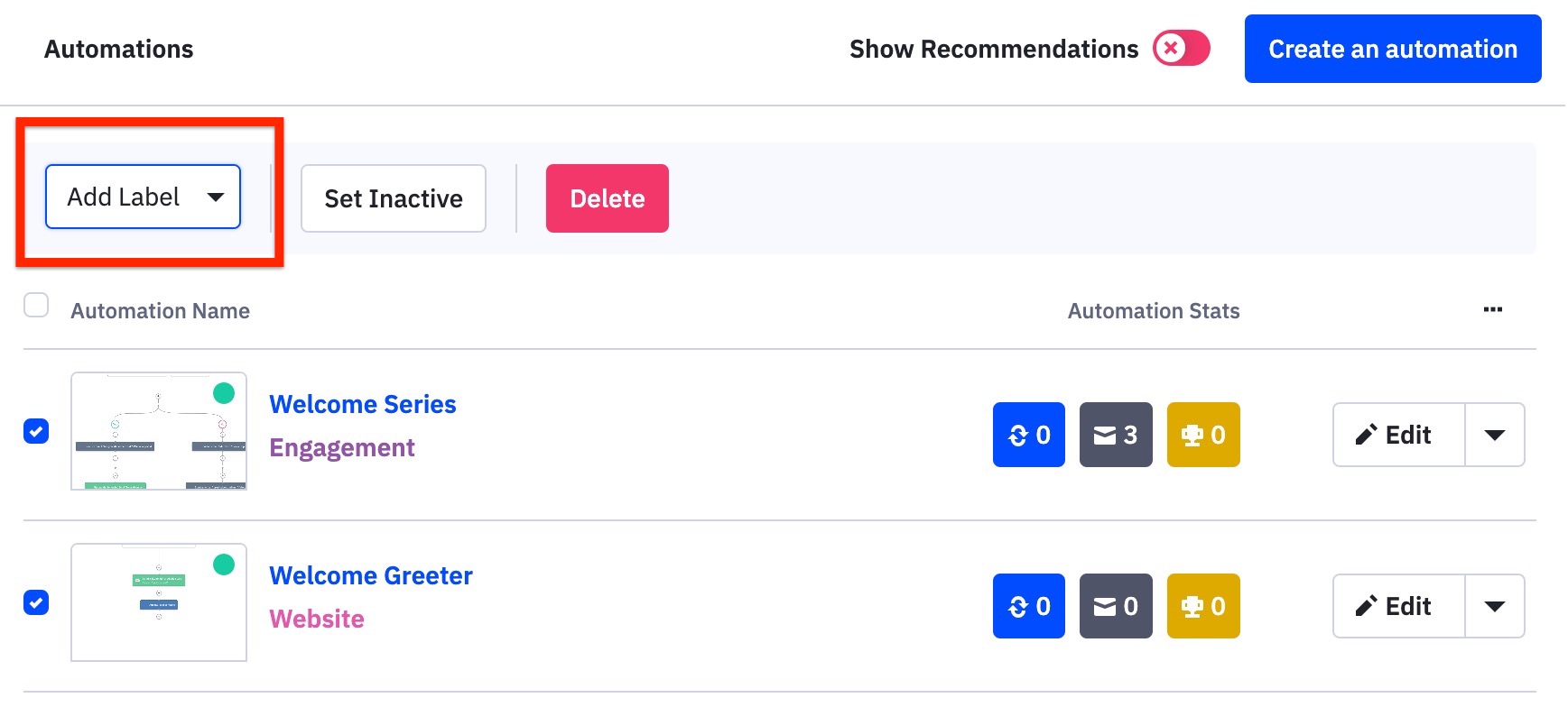 How do I add an automation label? – eduConverse